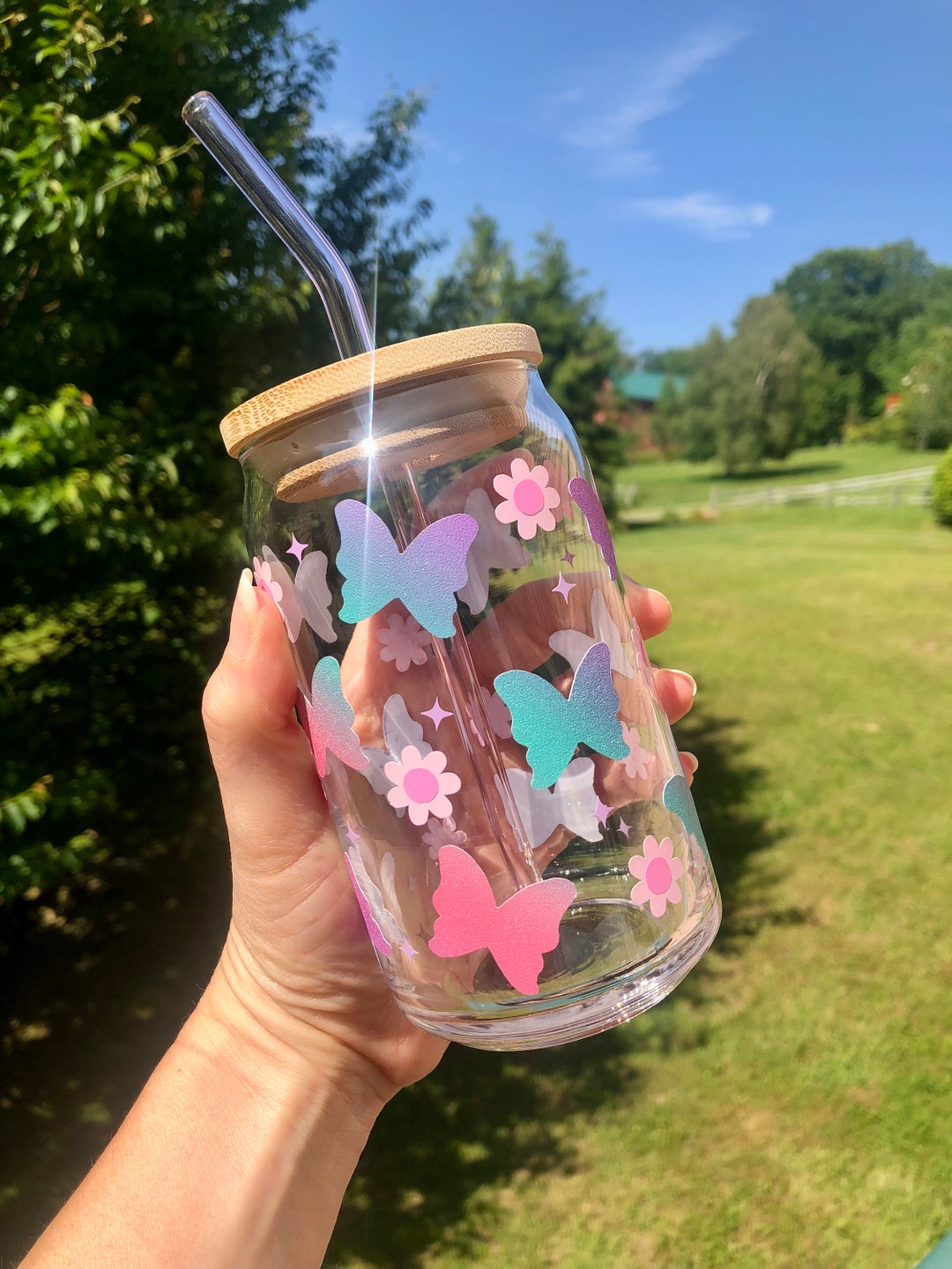 Butterfly Cup, Iced Coffee Cup, Butterfly Glass, Butterfly Lover Cup ...