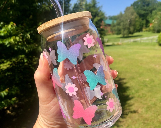 Butterfly Cup, Iced Coffee Cup, Butterfly Glass, Butterfly Lover Cup ...