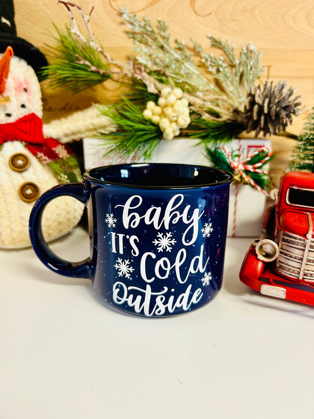 Baby It's Cold Outside Mug, Winter Mug, Hot Chocolate Mug, Mug for the ...