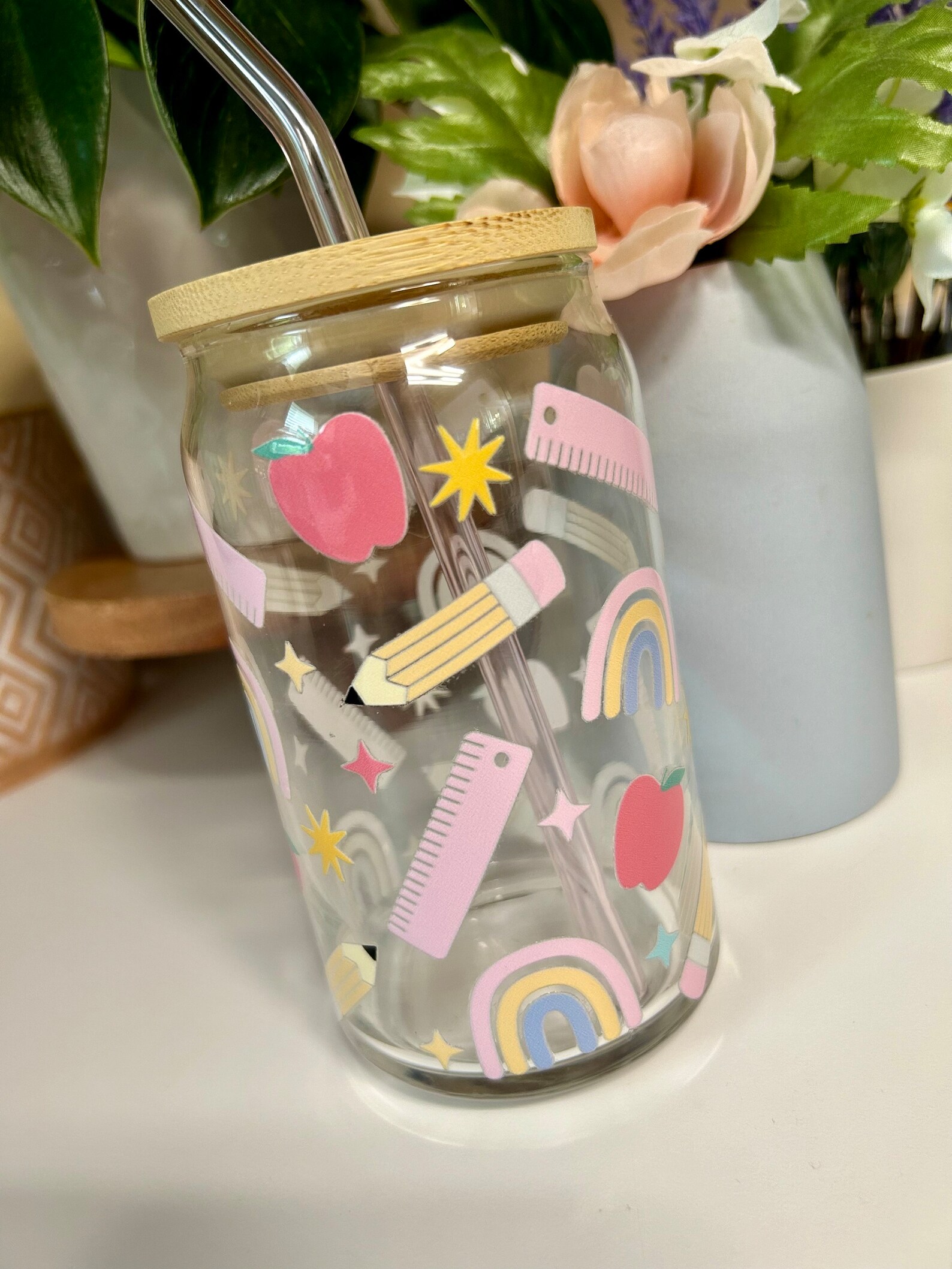 Teacher Appreciation Glass Cup, Teacher Coffee Cup, Gift for Teacher ...