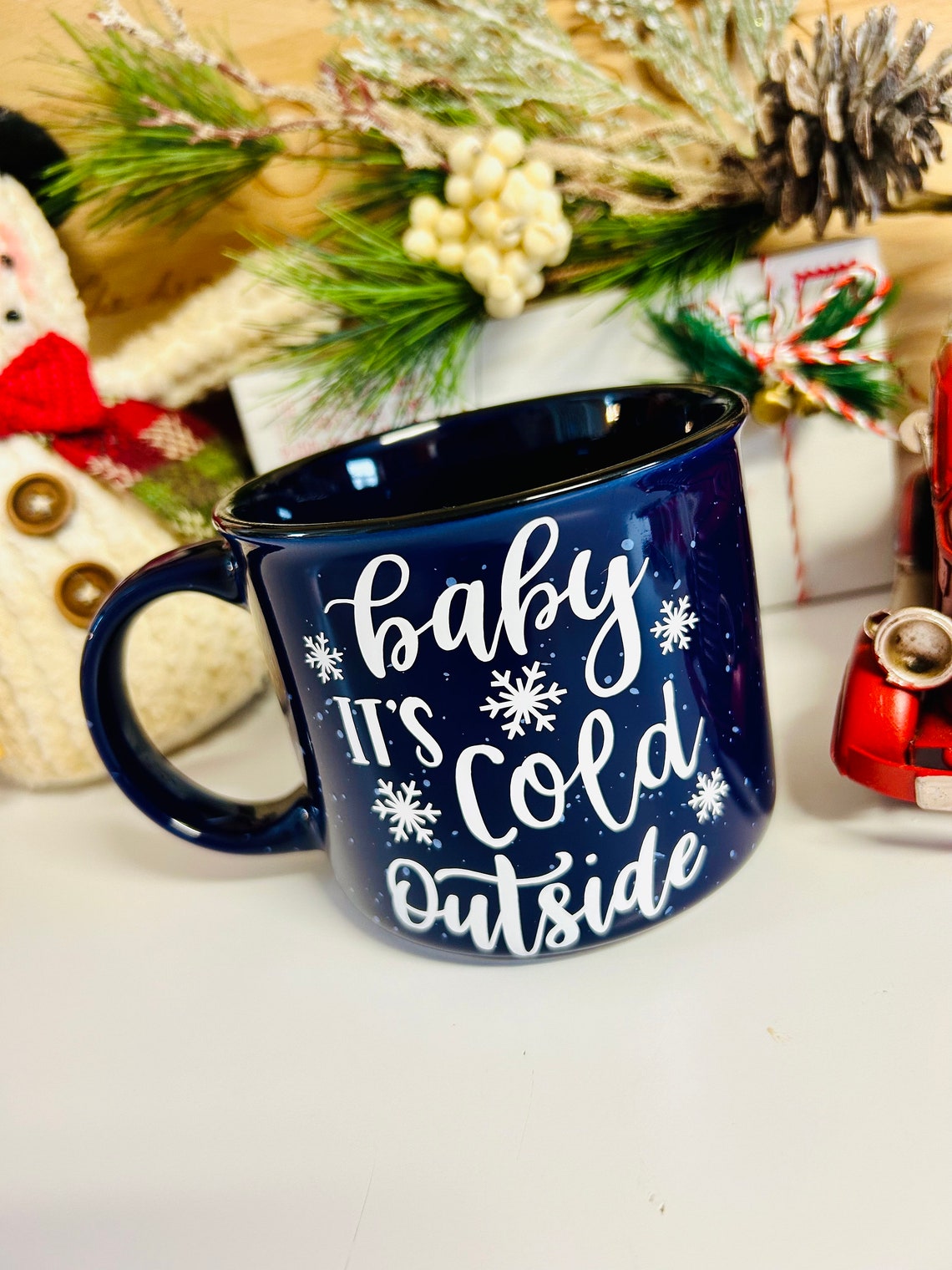 Baby It's Cold Outside Mug, Winter Mug, Hot Chocolate Mug, Mug for the ...