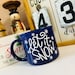 Let It Snow Mug, Blue Ceramic Snowflake Coffee Cup, Winter Hot Cocoa ...