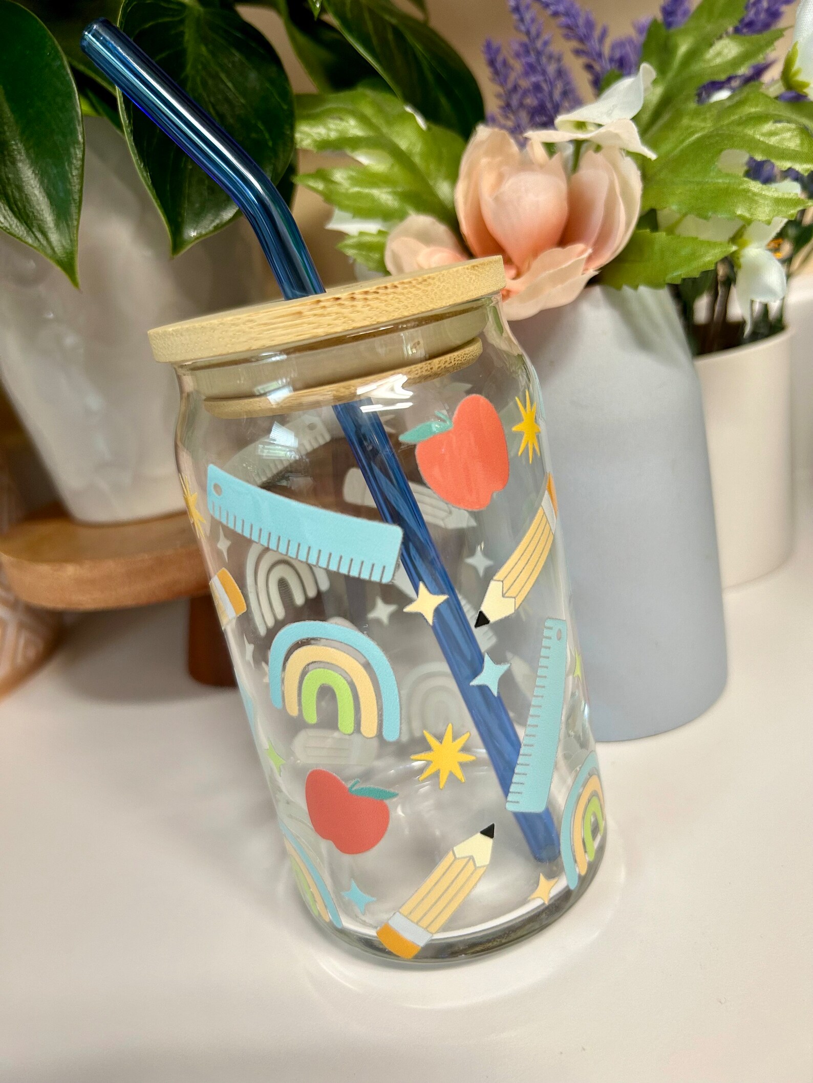 Teacher Appreciation Glass Cup, Teacher Coffee Cup, Gift for Teacher ...