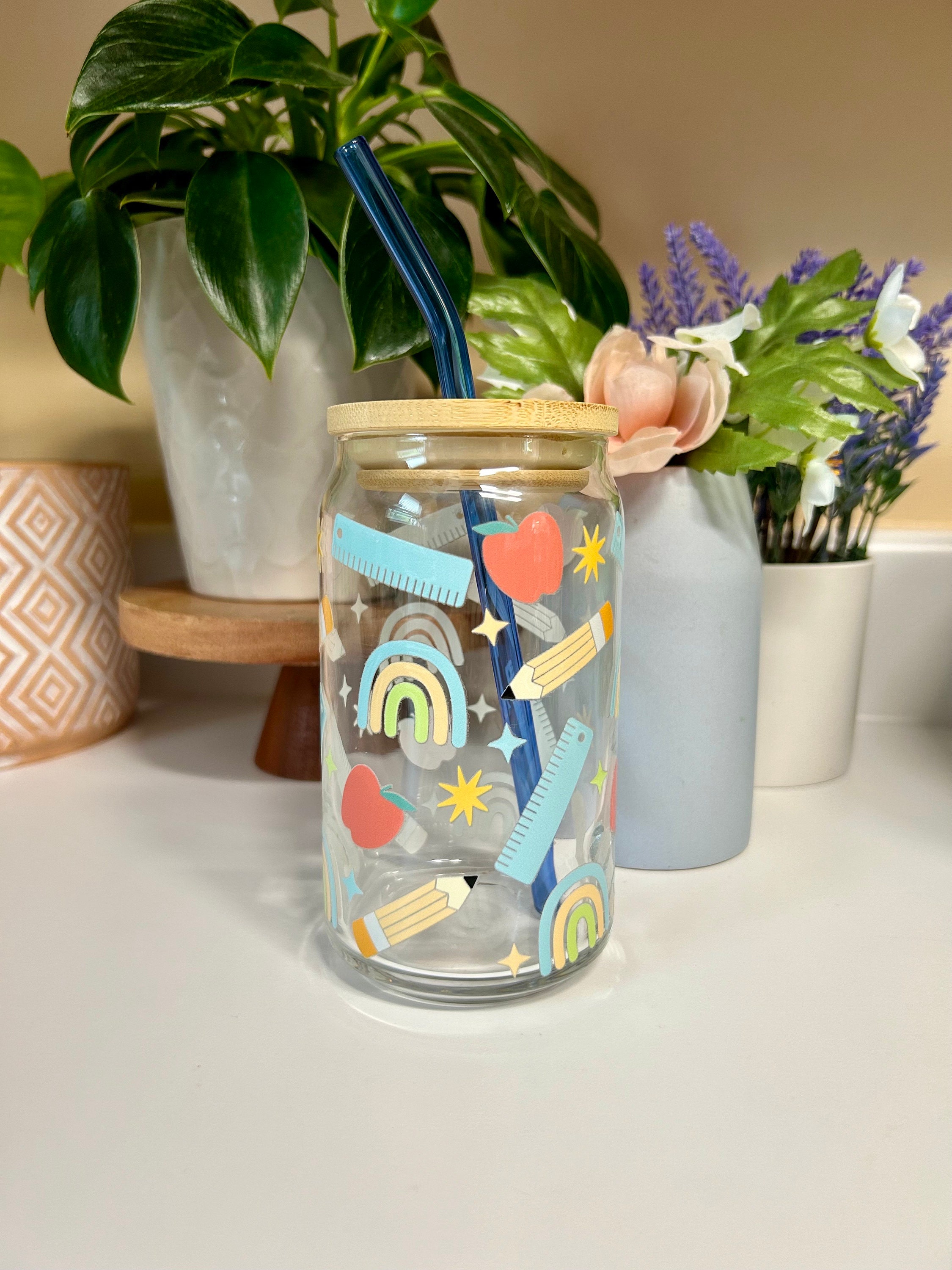 Teacher Appreciation Glass Cup, Teacher Coffee Cup, Gift for Teacher ...