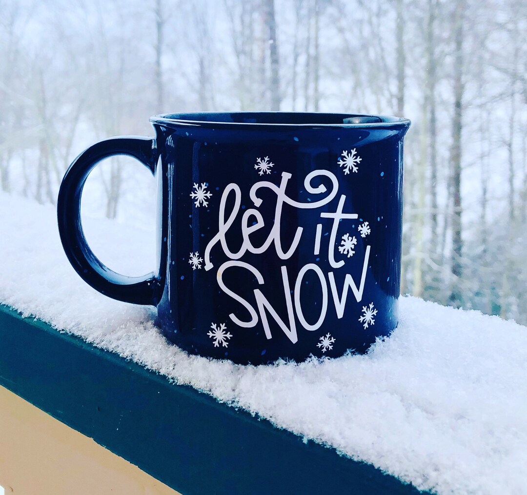 Let It Snow Mug, Winter Cup, Hot Chocolate Mug, Christmas Mug ...