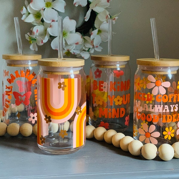 Retro Drinking Glass - Etsy