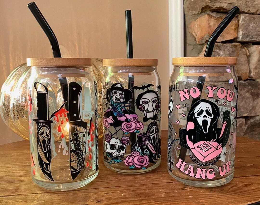 Halloween Glass Horror Glass Spooky Glass Killer Glass - Etsy