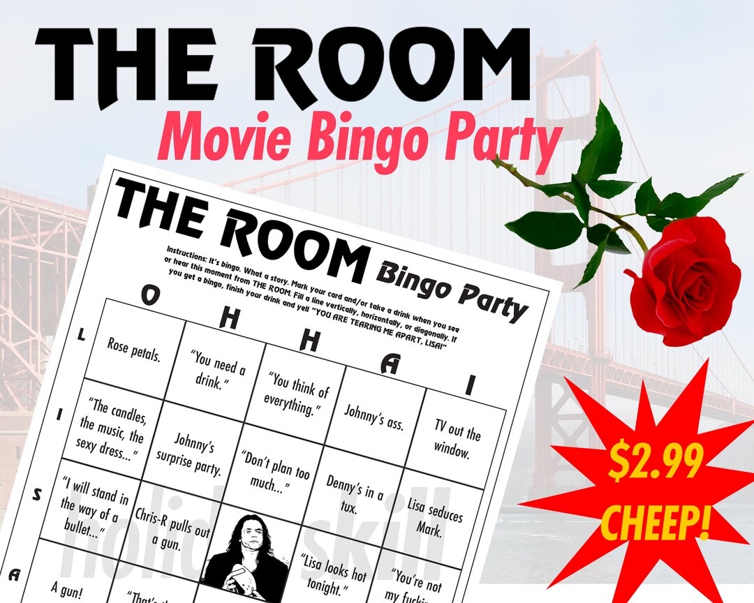 THE ROOM Bingo Party Cards – 96 Printable Cards as Pdfs for In-person ...
