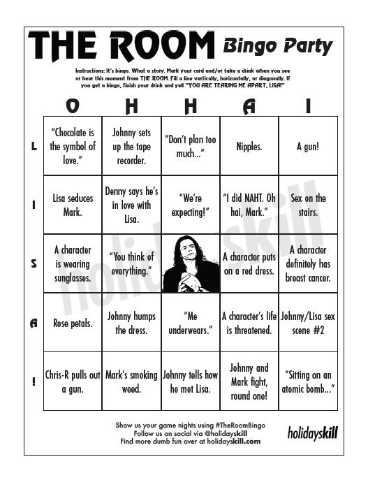 THE ROOM Bingo Party Cards – 96 Printable Cards as Pdfs for In-person ...