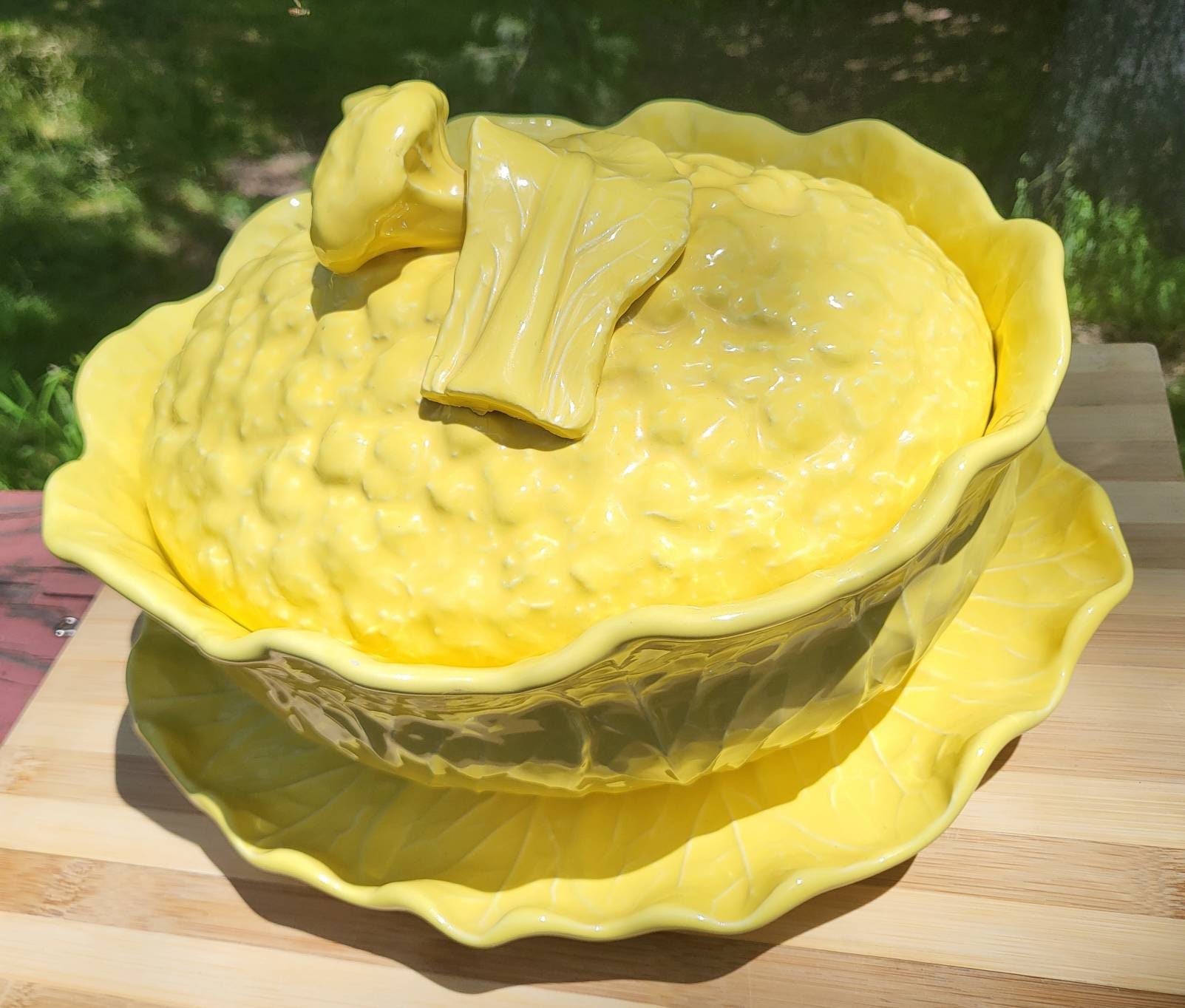 Subtil Portugal Ceramic Cabbage Shaped Serving Soup Tureen Set With ...