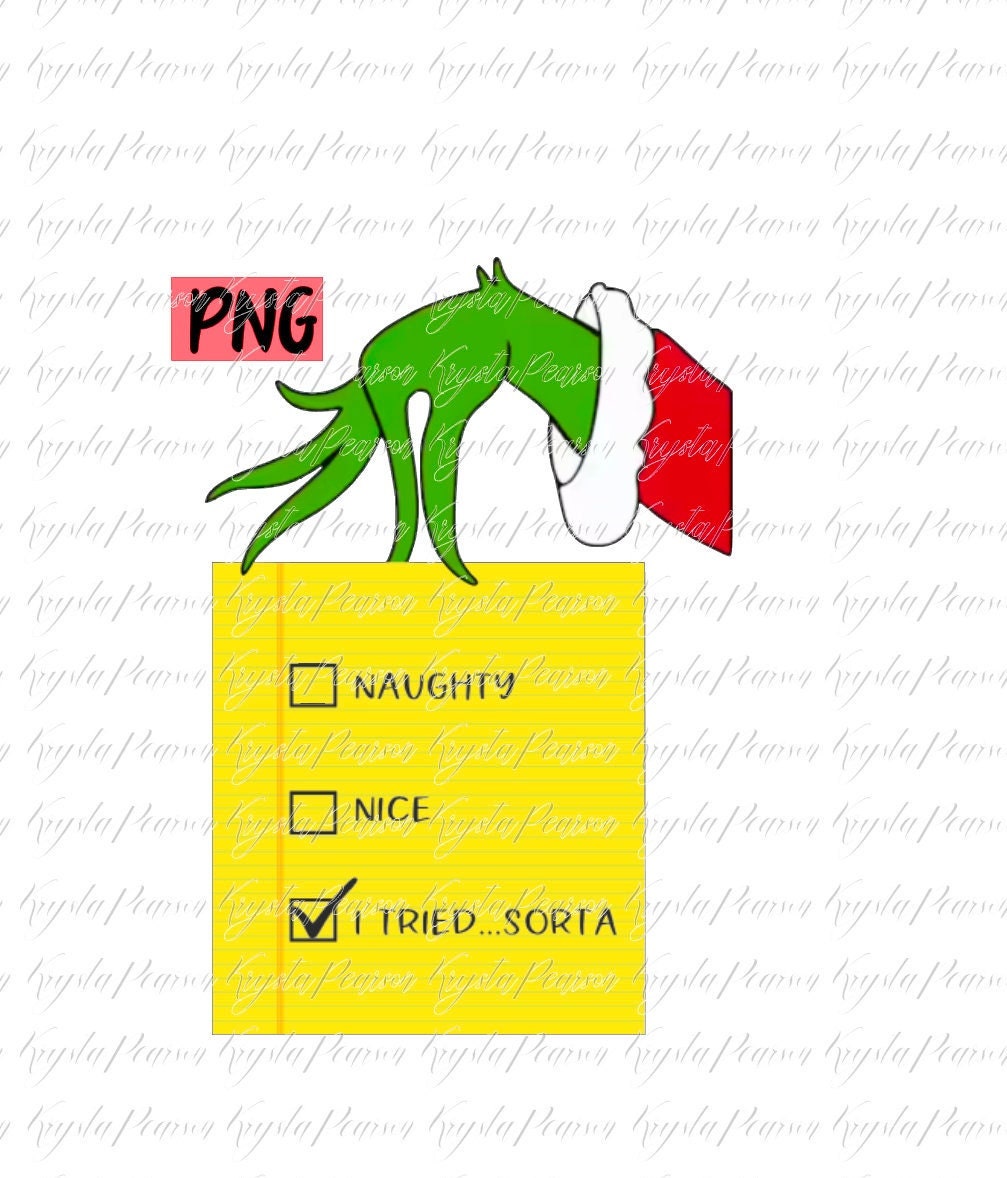 Grinch Naughty List PNG - Etsy