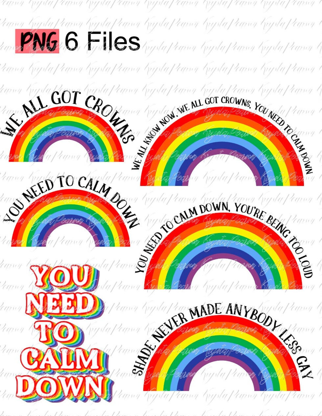 You Need to Calm Down Bundle - PNG - 6 Files - Etsy