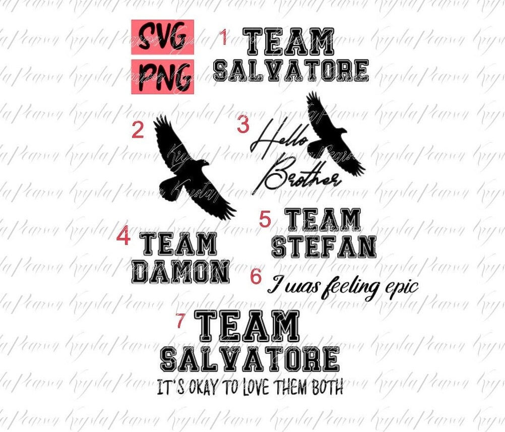 Salvatore Brother TVD Bundle 7 Files SVG&PNG - Etsy