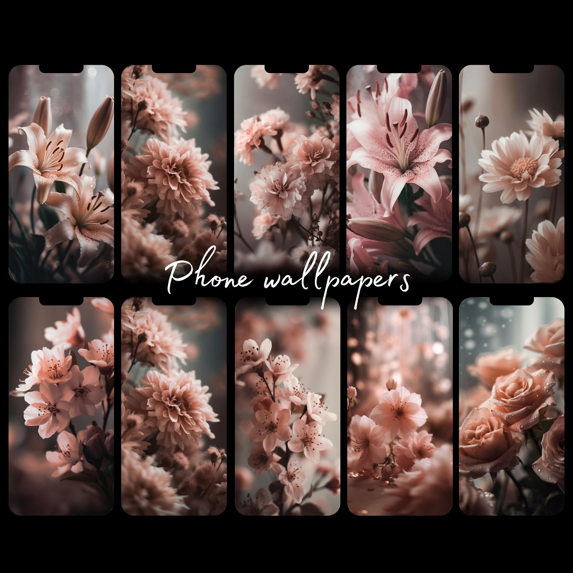 Luxurious Flowered Phone Wallpapers 20 Unique Aesthetic - Etsy Israel