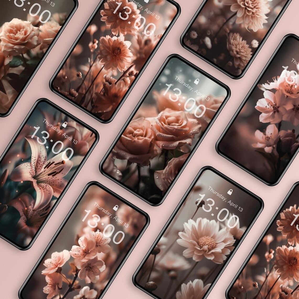 Luxurious Flowered Phone Wallpapers 20 Unique Aesthetic - Etsy Israel