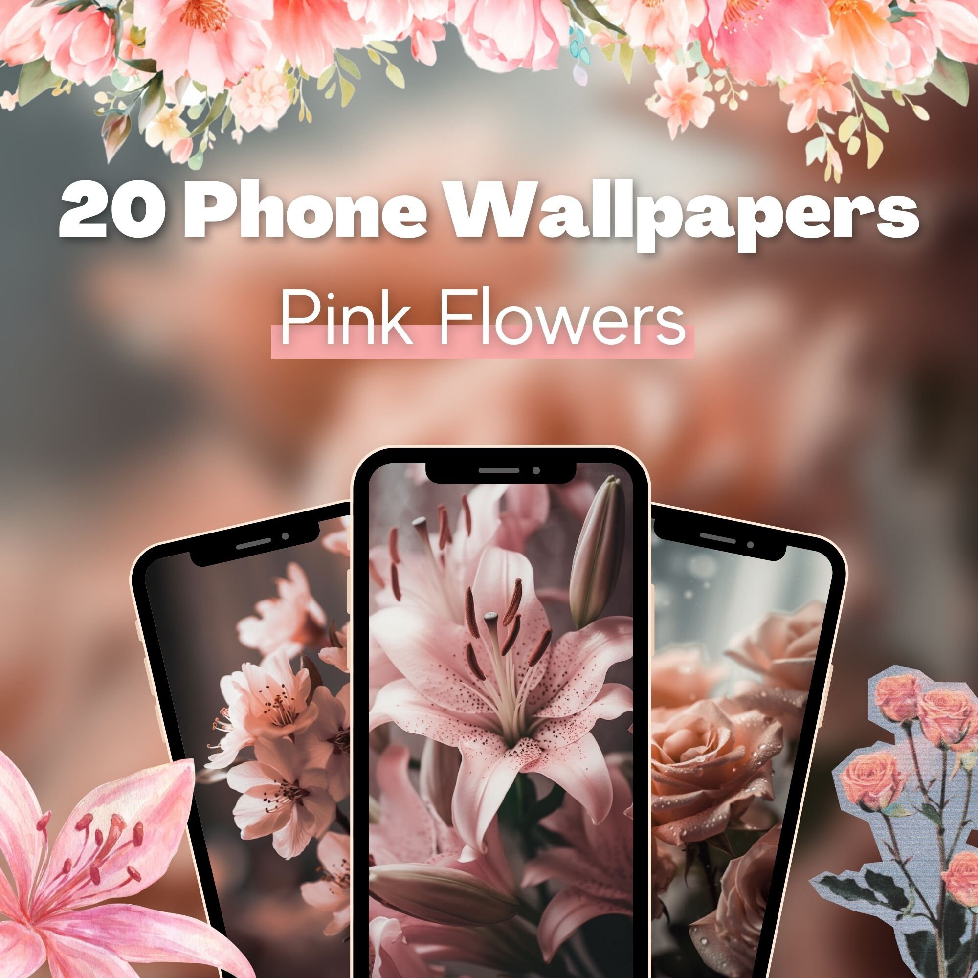 Luxurious Flowered Phone Wallpapers 20 Unique Aesthetic - Etsy Israel