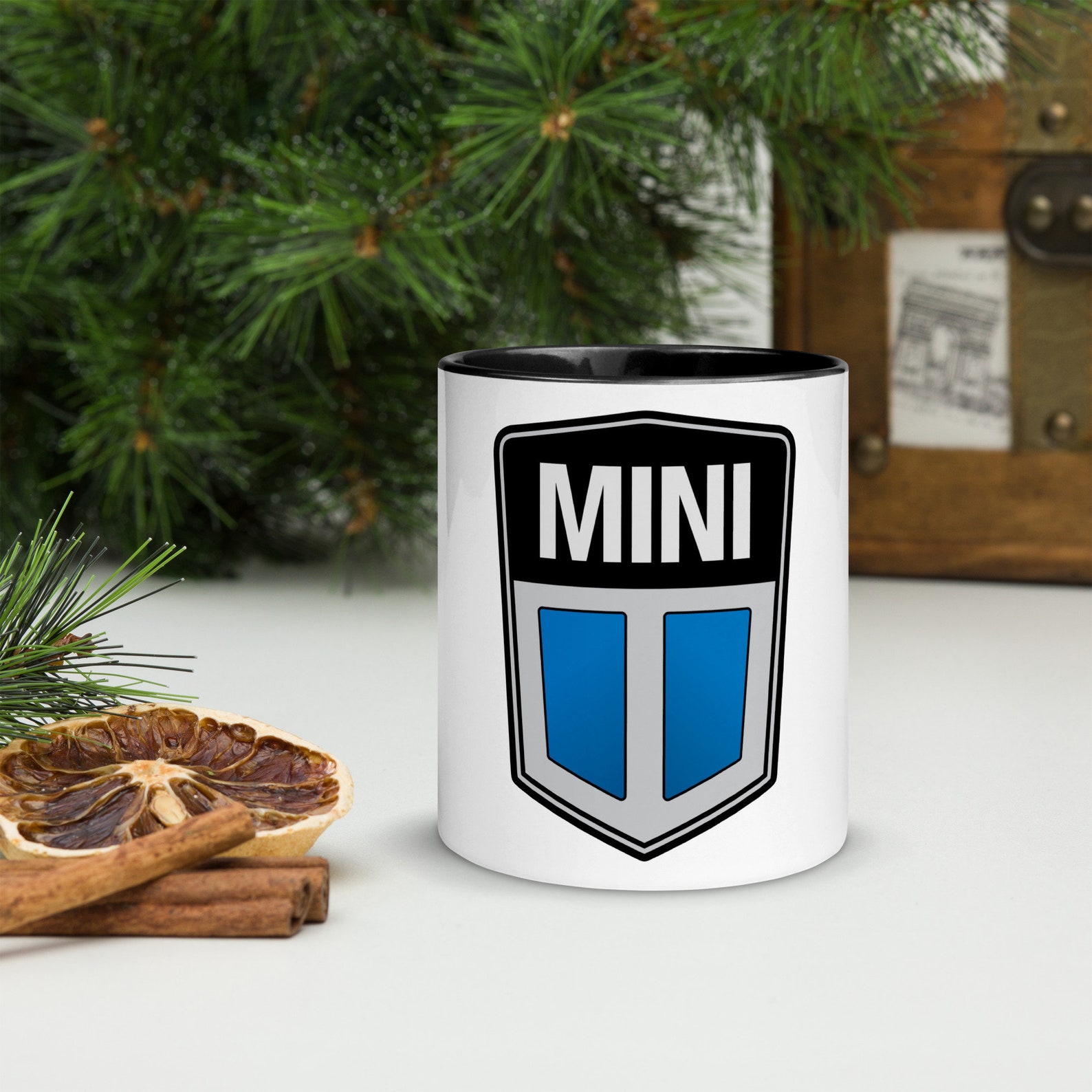 Old Mini Cooper blue Logo Mug With Color Inside - Etsy