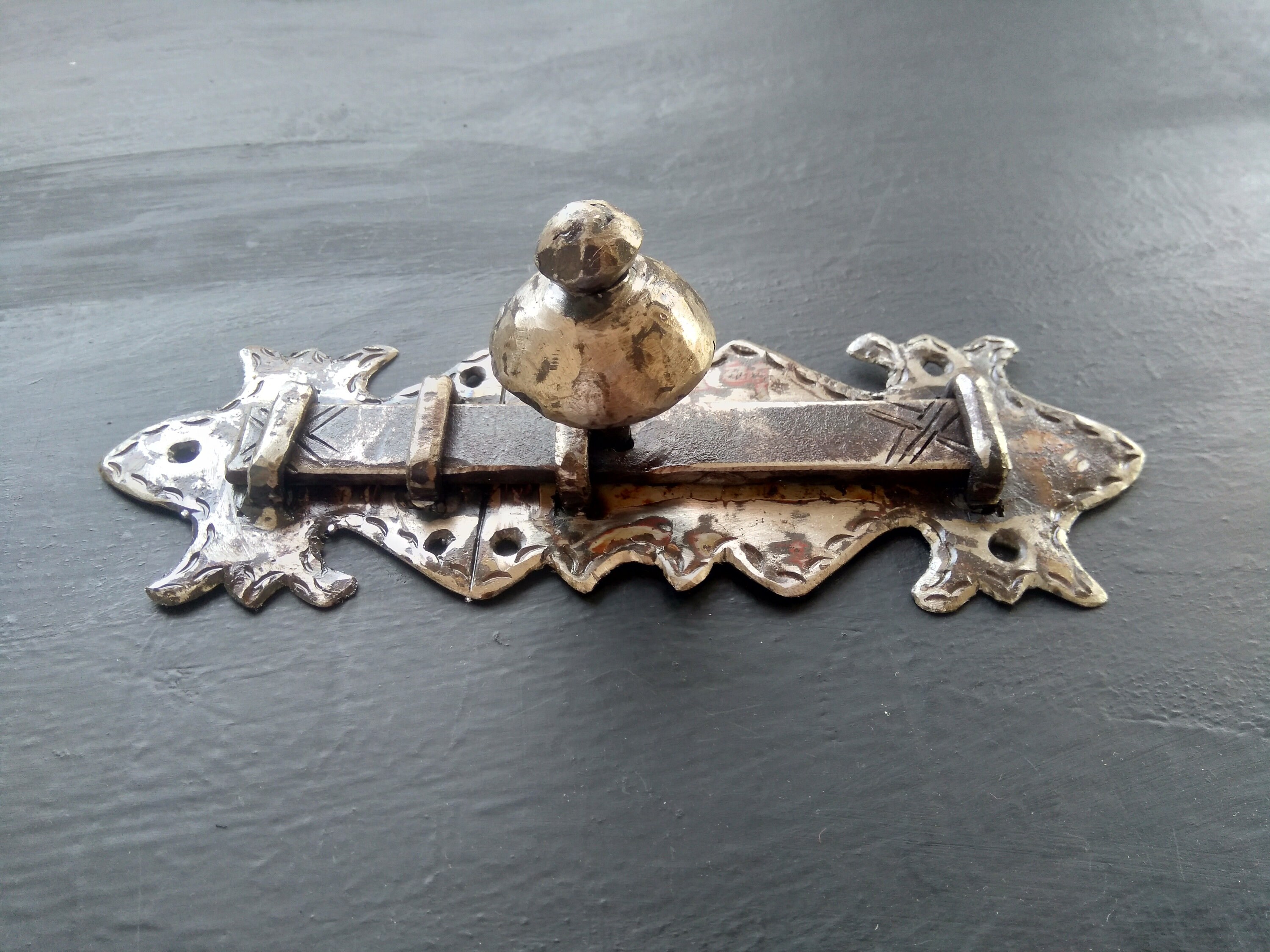 Fancy Secure Sliding Metal Door Latch. Handmade Hardware - Etsy