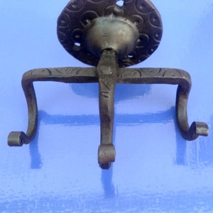 Blacksmith Wrought Iron Hook Fire Forged Coat Hooks Handmade Metal Wall ...