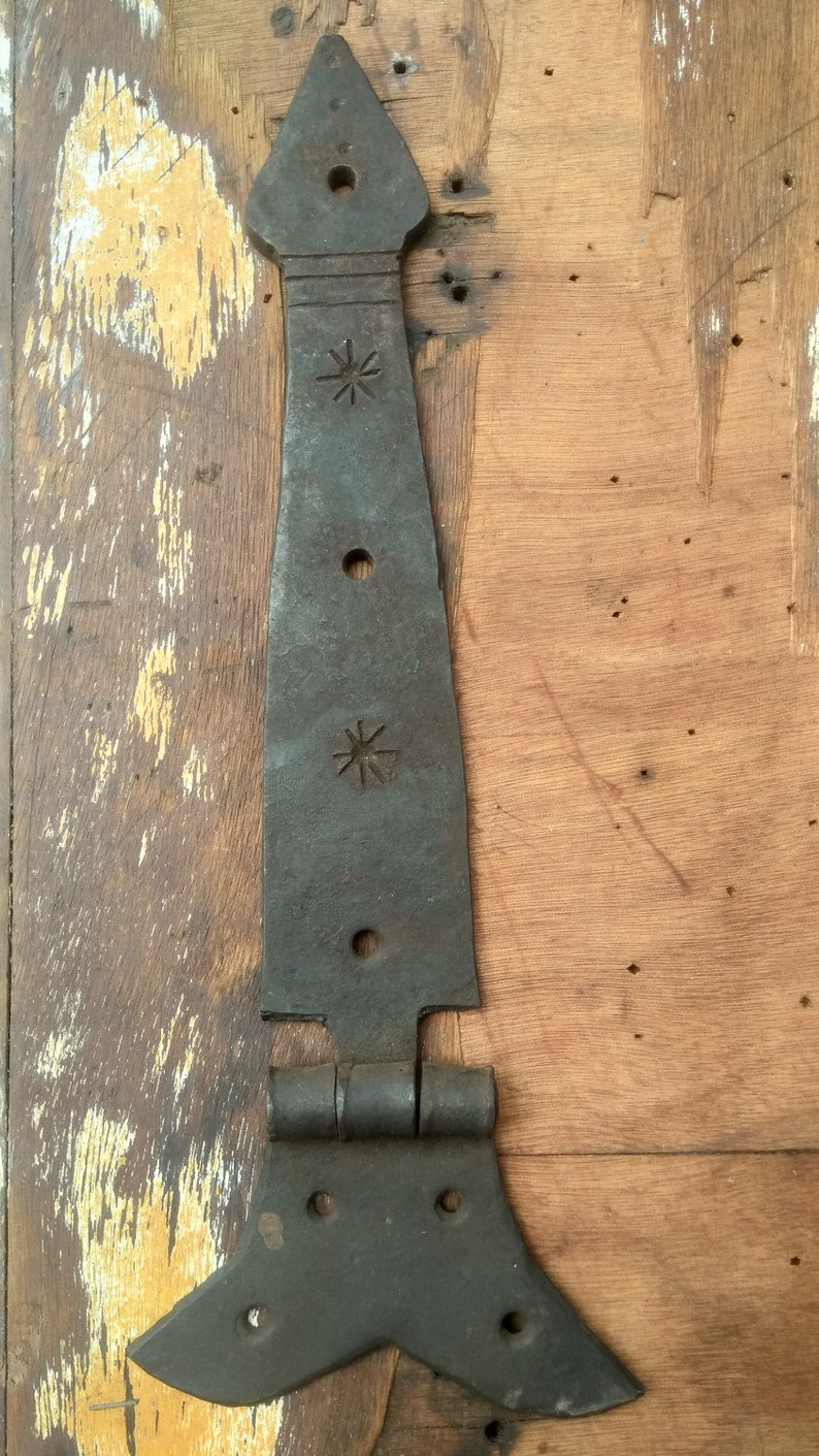 Blacksmith wrought iron straps hinges.hammered hinges.iron | Etsy