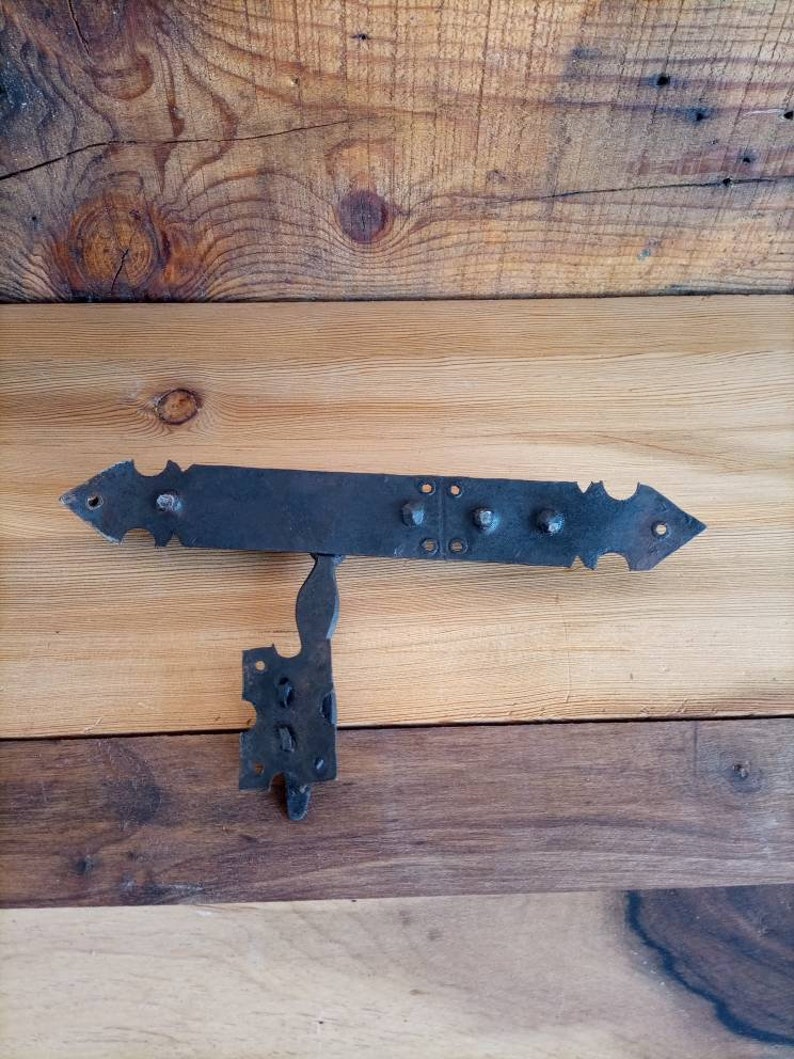 Black Wrought Iron Bolt.rustic Door Latch.handmade Iron .on the Back ...