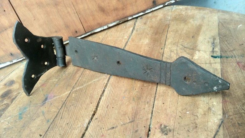 Blacksmith wrought iron straps hinges.hammered hinges.iron | Etsy