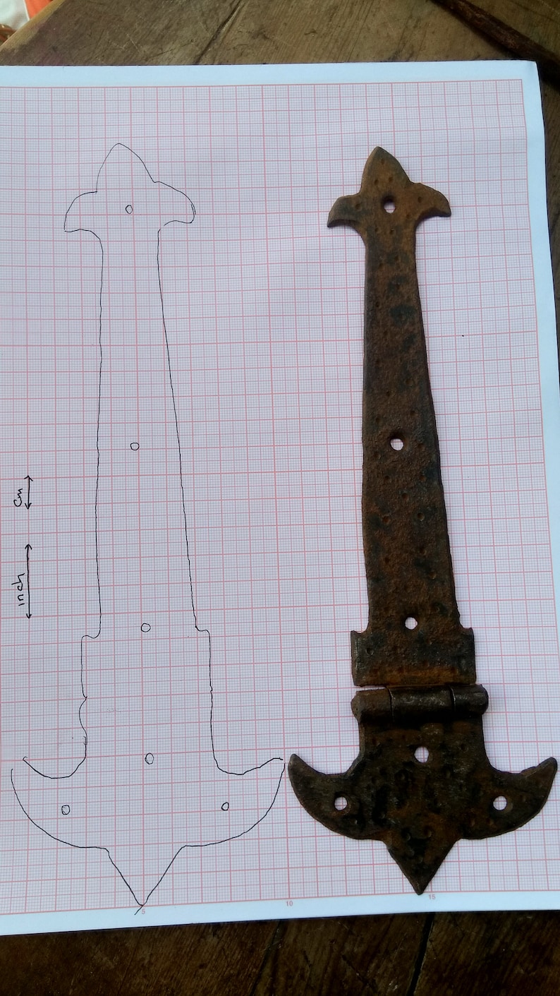 Blacksmith Wrought Iron Straps. Hinges.hammered Hinge.forged Door Hinge ...