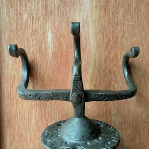 Blacksmith Wrought Iron Hook Fire Forged Coat Hooks Handmade Metal Wall ...