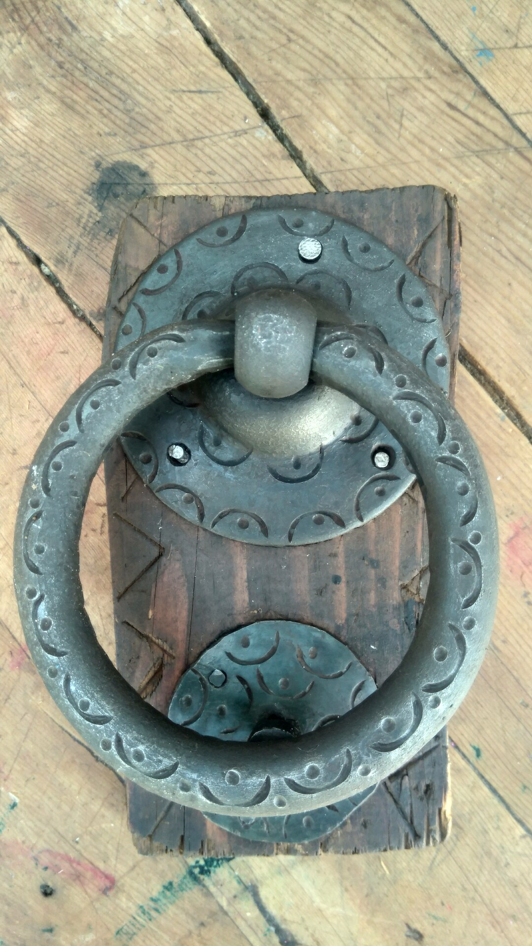 Hammer Door Knocker. Black Metal Earrings Pulls . Front Door Hardware ...