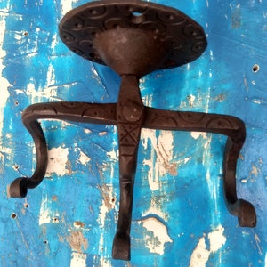 Blacksmith Wrought Iron Hook Fire Forged Coat Hooks Handmade Metal Wall ...