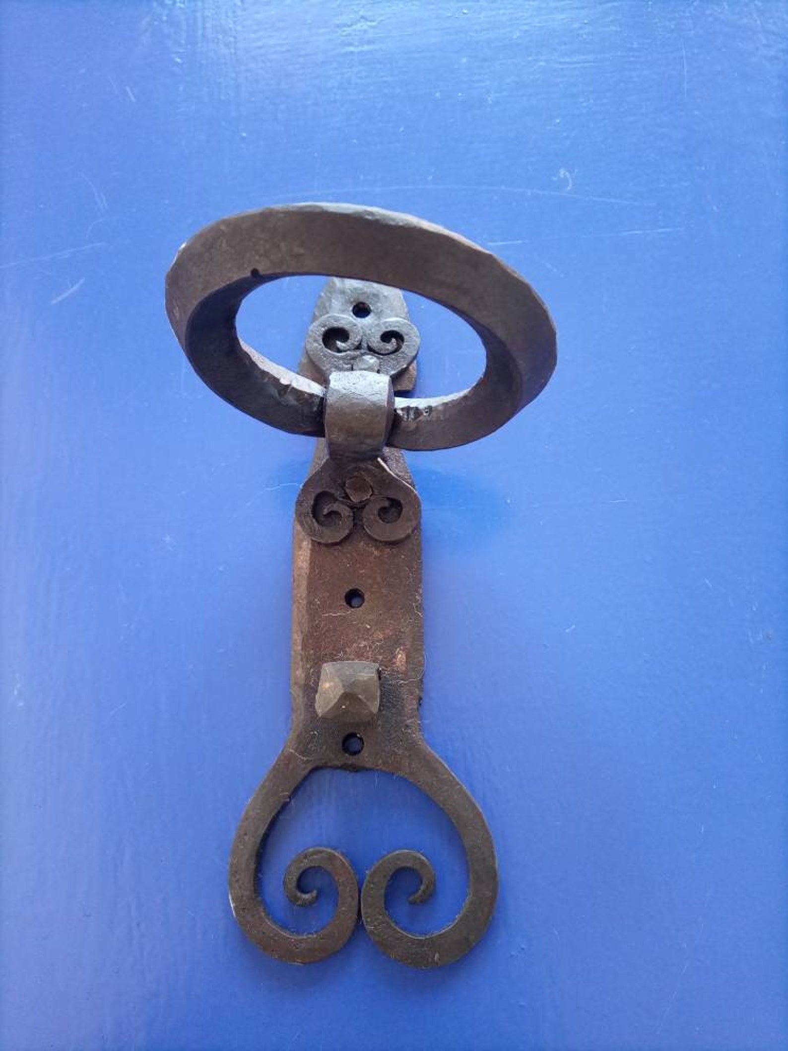 Fancy Forged Metal Door Knocker Design.hand Styled Iron Door - Etsy