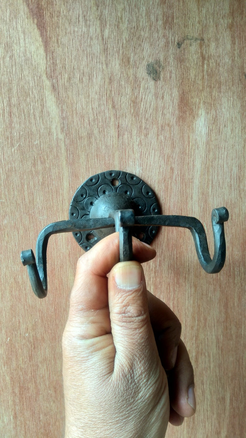 Blacksmith Wrought Iron Hook Fire Forged Coat Hooks Handmade - Etsy