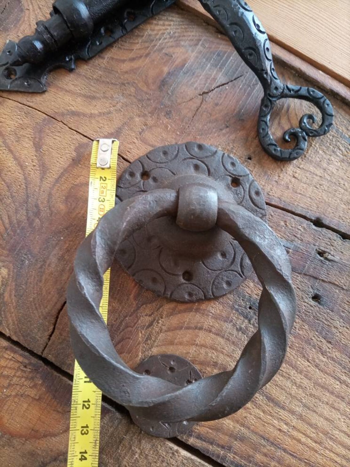 Hammer Black Iron Door Knocker.entry Door Pull.blacksmith - Etsy