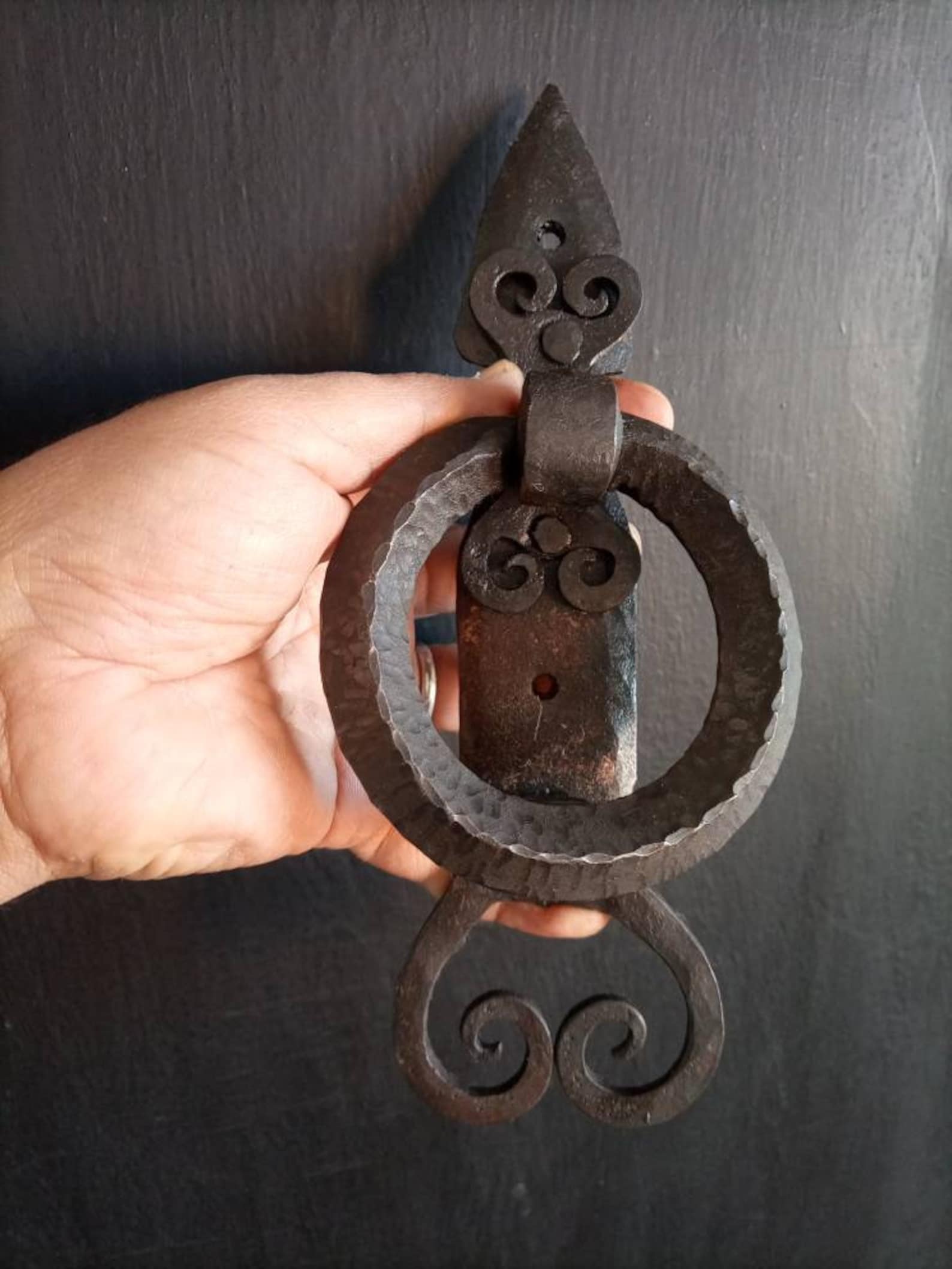 Fancy Forged Metal Door Knocker Design.hand Styled Iron Door - Etsy