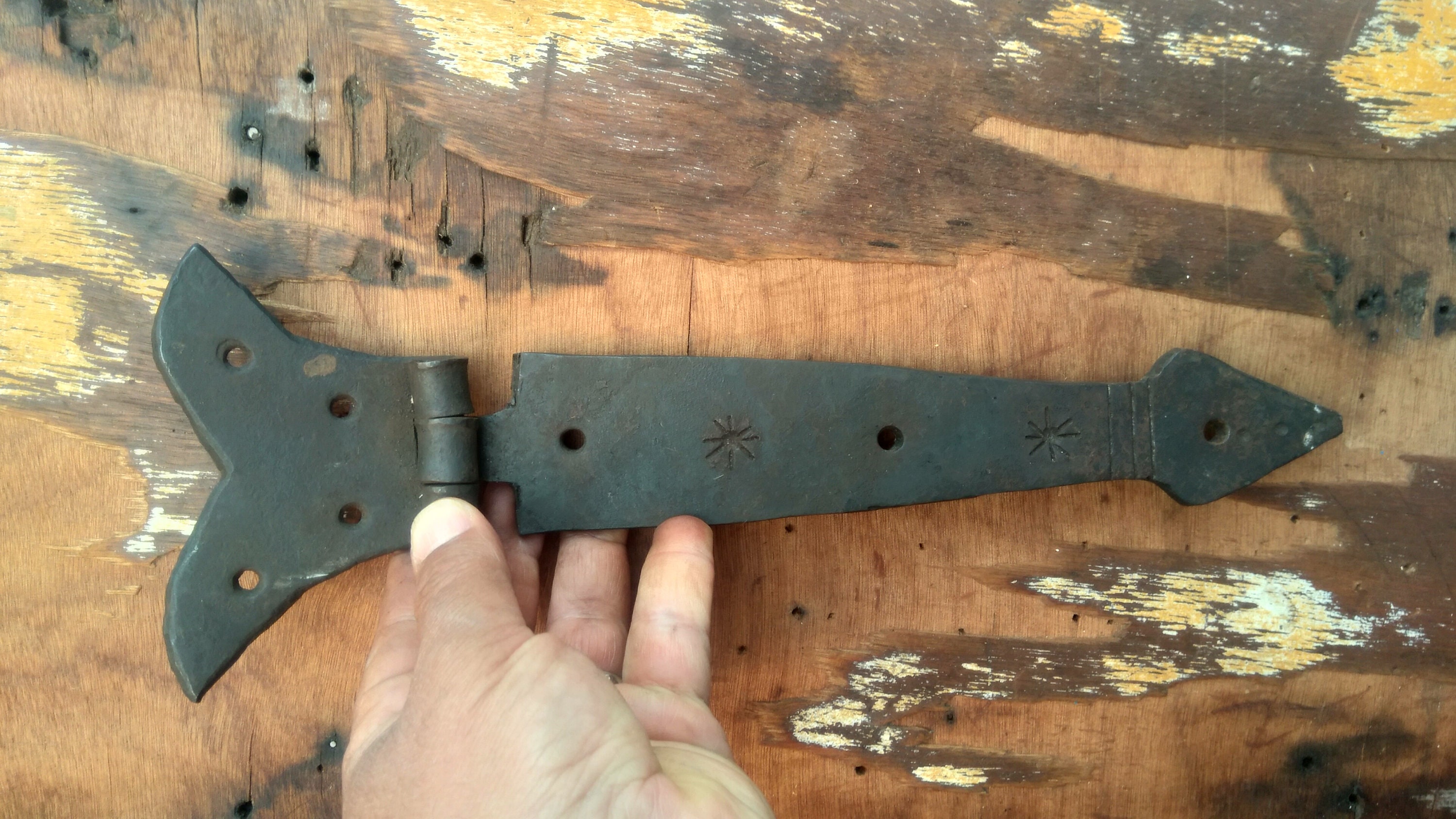 Blacksmith wrought iron straps hinges.hammered hinges.iron | Etsy
