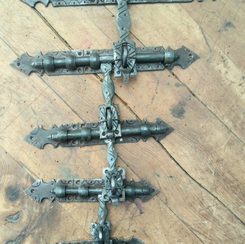 Black Wrought Iron Bolt.rustic Door Latch.handmade Iron .on the Back ...