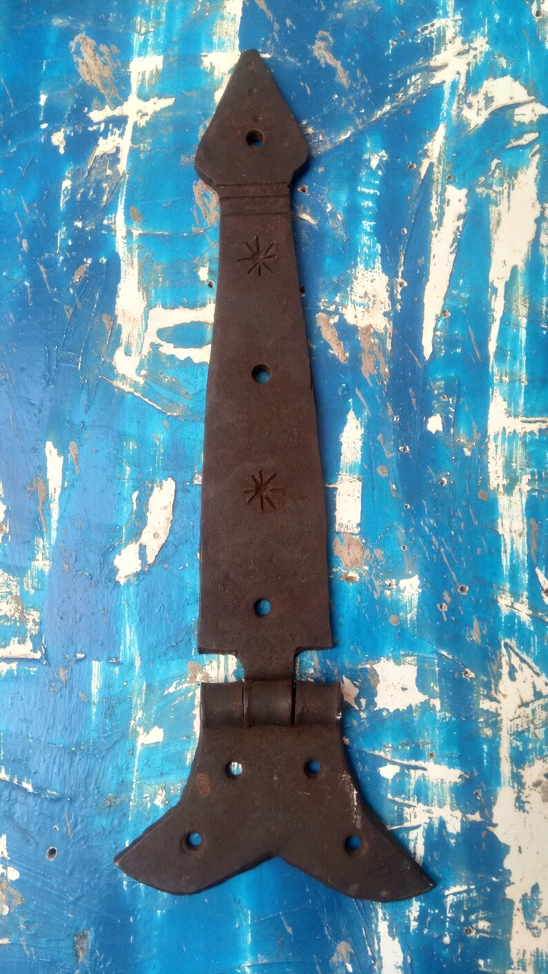 Blacksmith wrought iron straps hinges.hammered hinges.iron | Etsy