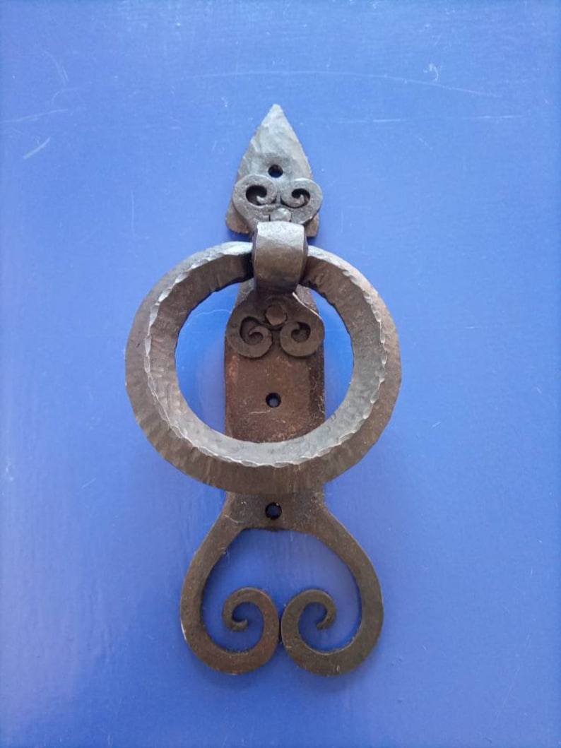 Fancy Forged Metal Door Knocker Design.hand Styled Iron Door - Etsy