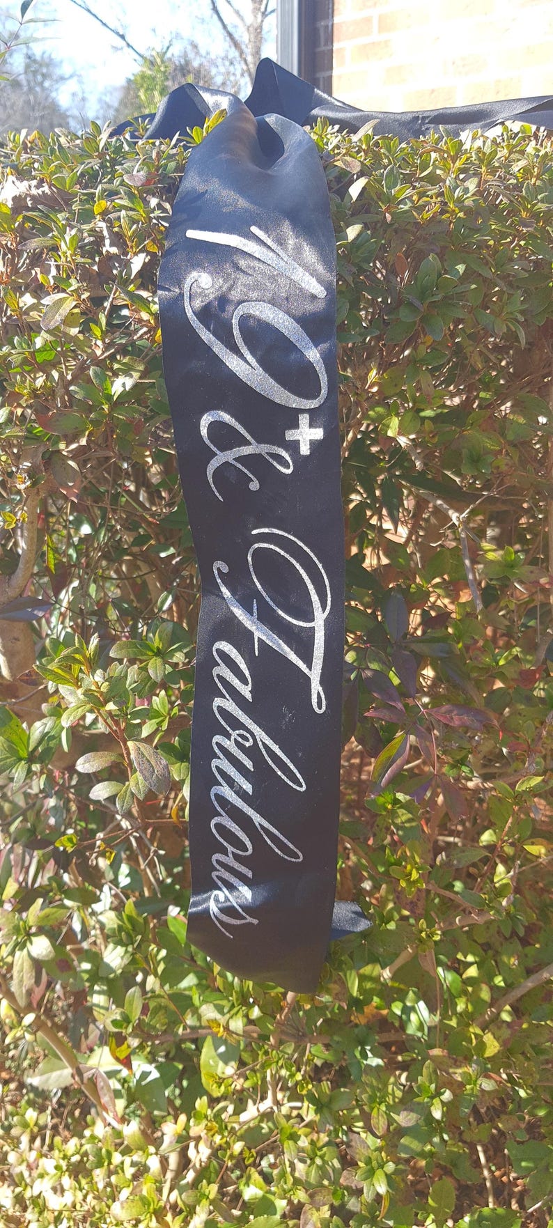 Personalized Memorial Sash Birthday Day Custom Text Black L Black ...