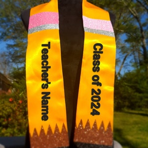 Personalized Glitter Graduation Stole Satin 2024 Unisex Adult Sash ...