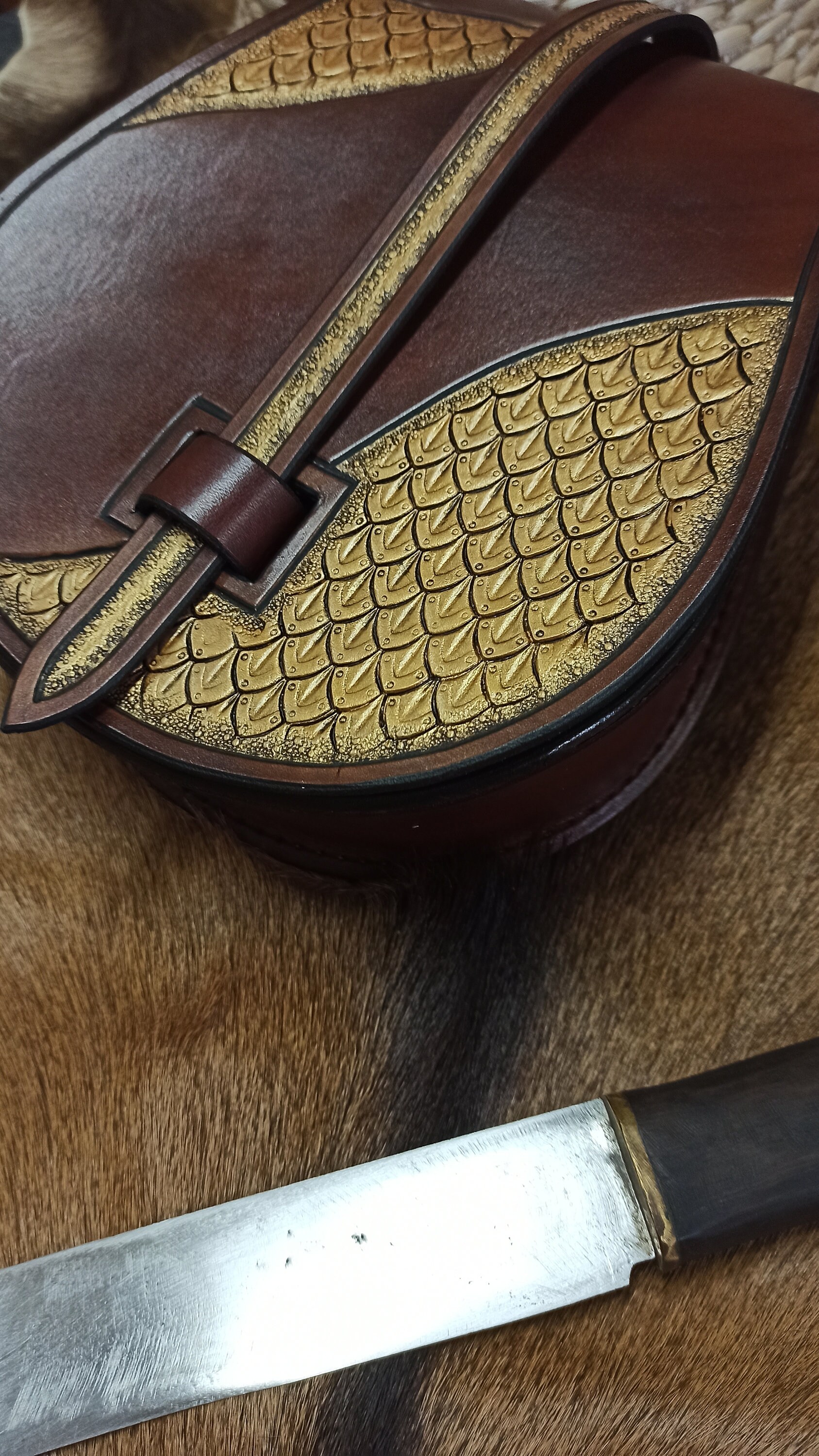 Leather Bag Royal Drake, Handmade Tarsoly, Fantasy Pouch - Etsy