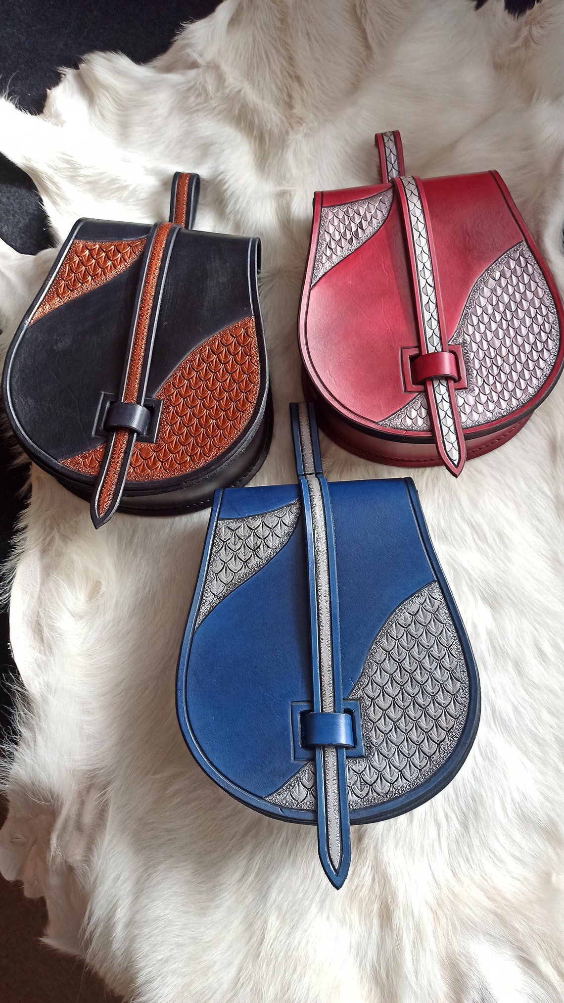 Leather Bag Imperial Wyrm, Handmade Tarsoly, Fantasy Pouch - Etsy