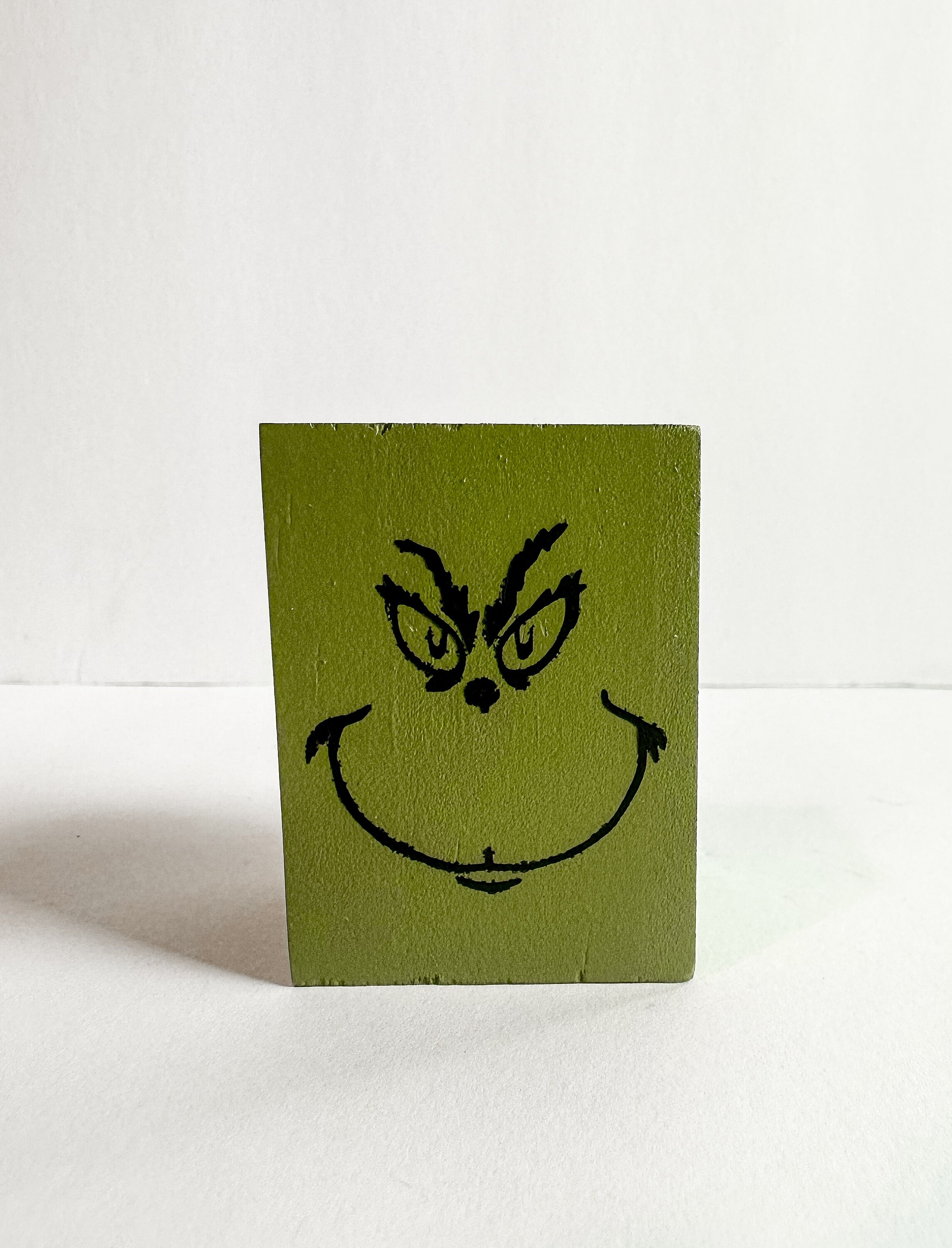 Wooden Christmas Blocks, Set of 4: Santas Belt, Snowman, Green Grouch ...