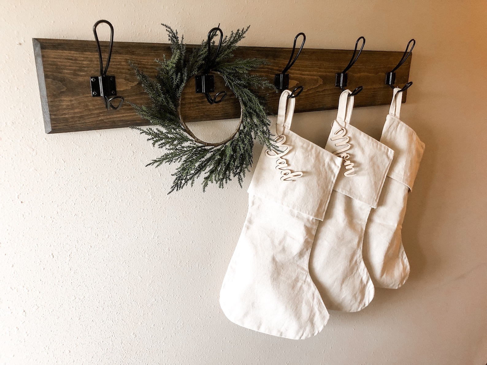 Farmhouse Coat Hook, Wall Mounted, Stocking Hanger, Coat Hanger ...