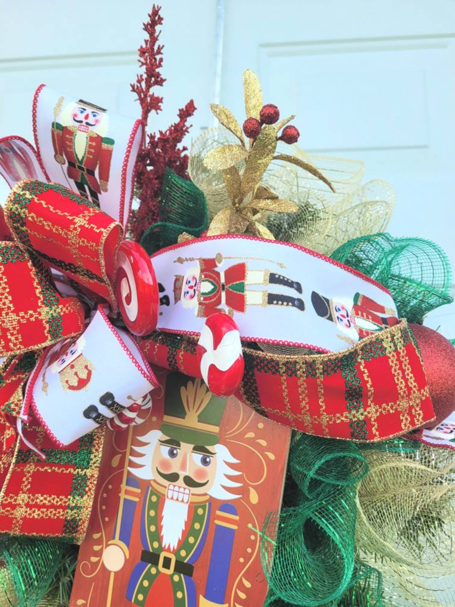 Nutcracker Wreath for Front Door, Winter Nutcracker Swag for Home Decor ...