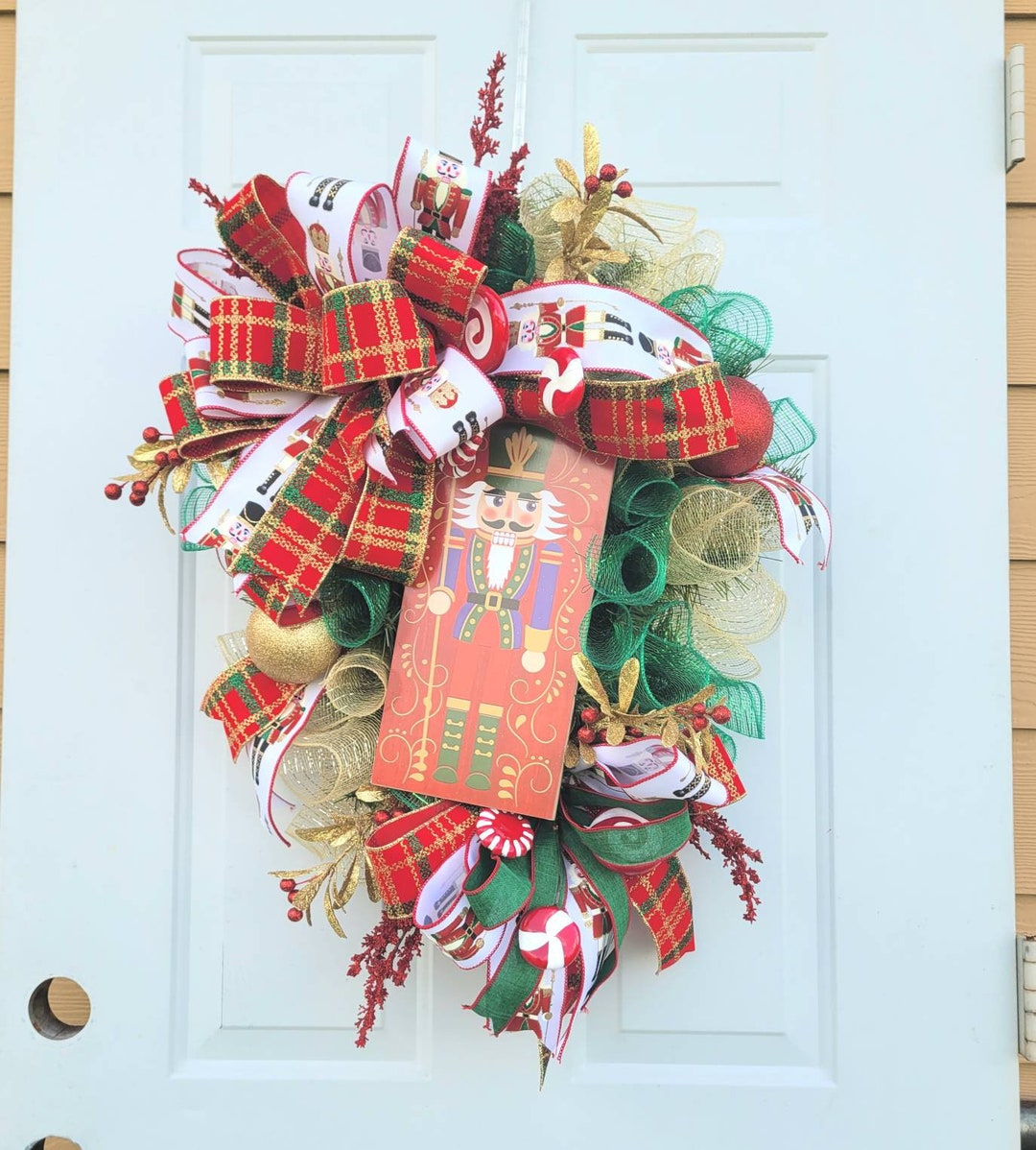 Nutcracker Wreath for Front Door, Winter Nutcracker Swag for Home Decor ...