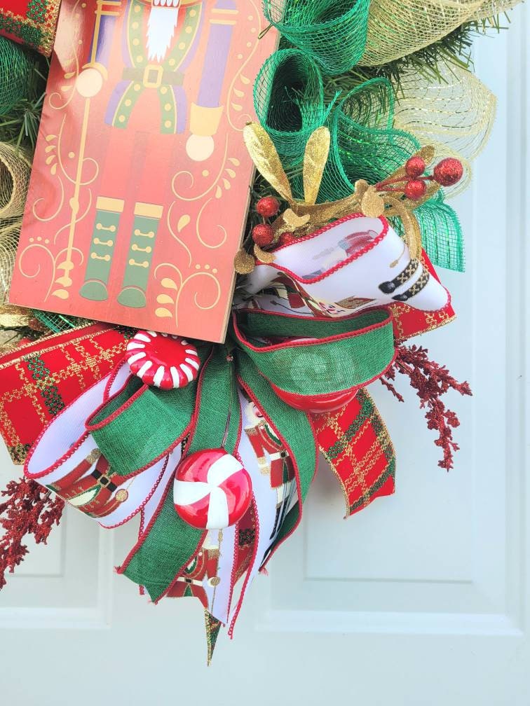 Nutcracker Wreath for Front Door, Winter Nutcracker Swag for Home Decor ...