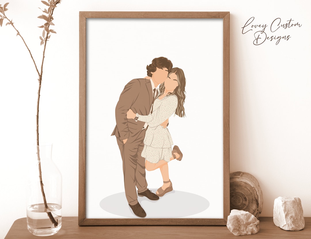 Custom Minimalist Digital Portrait Faceless Illustration - Etsy