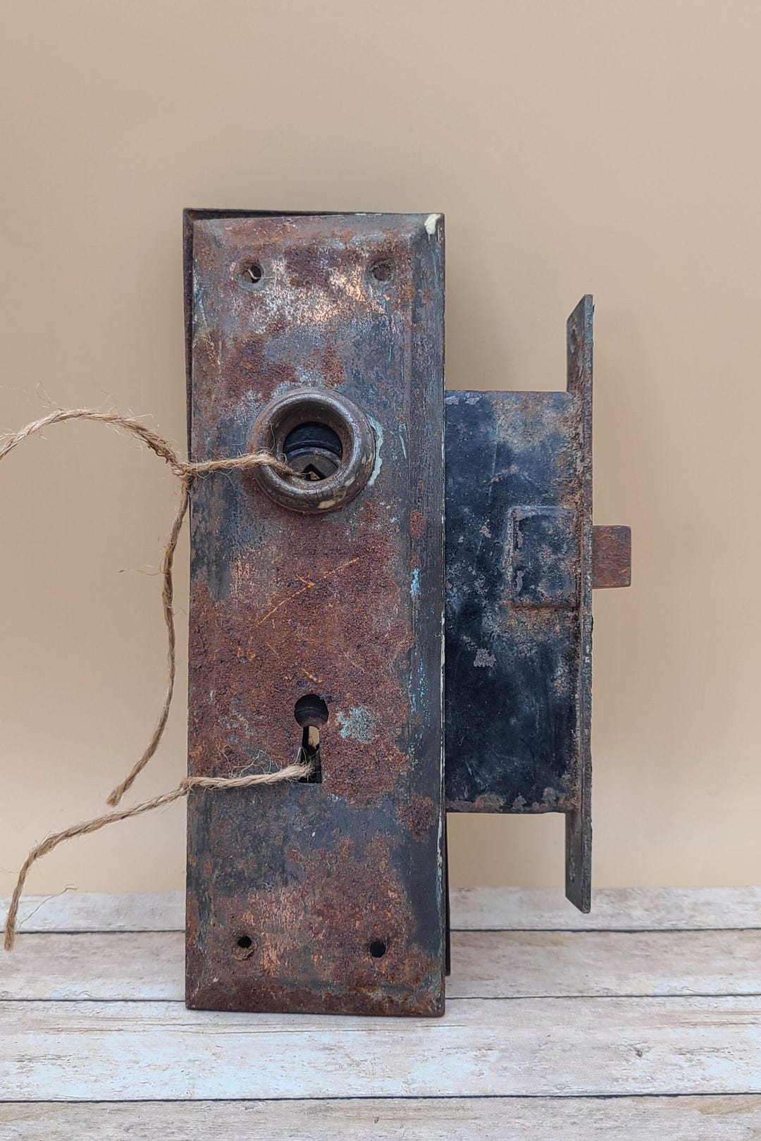 Antique Cast Iron Rim Lock Set With Back Plates - Etsy