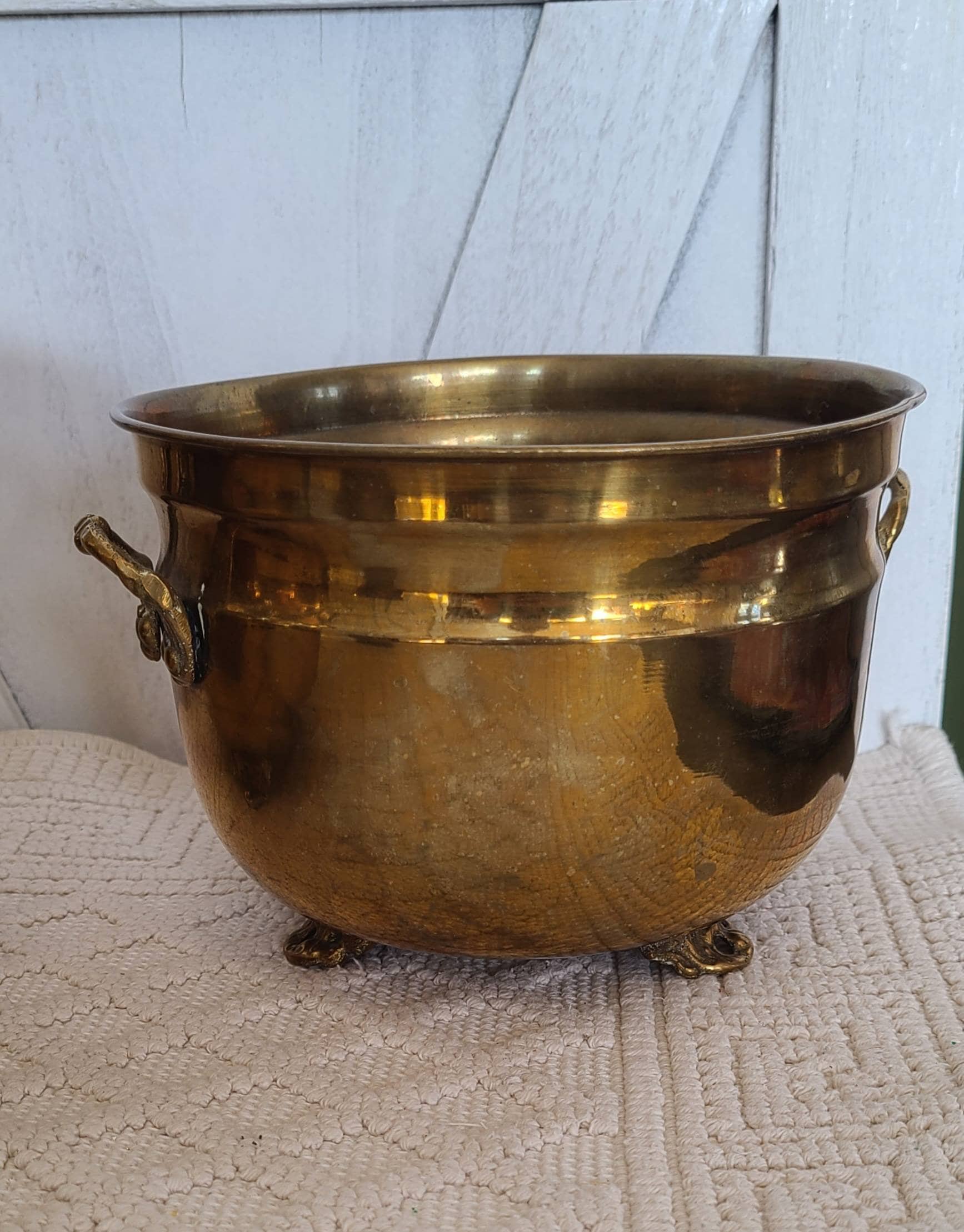 Set of 3 Vintage Brass Pots - Etsy